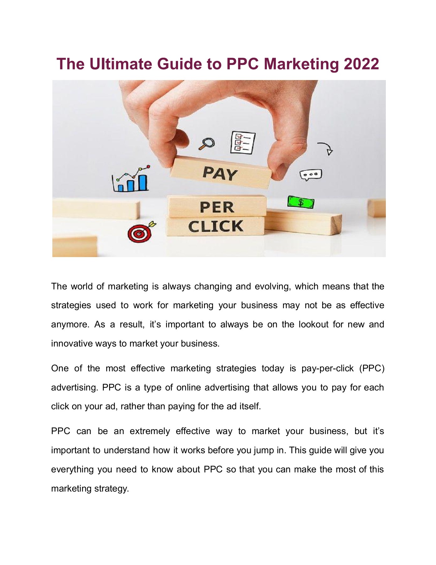 The Ultimate Guide to PPC Marketing 2022 - EZ Rankings - Page 1 - 5 ...