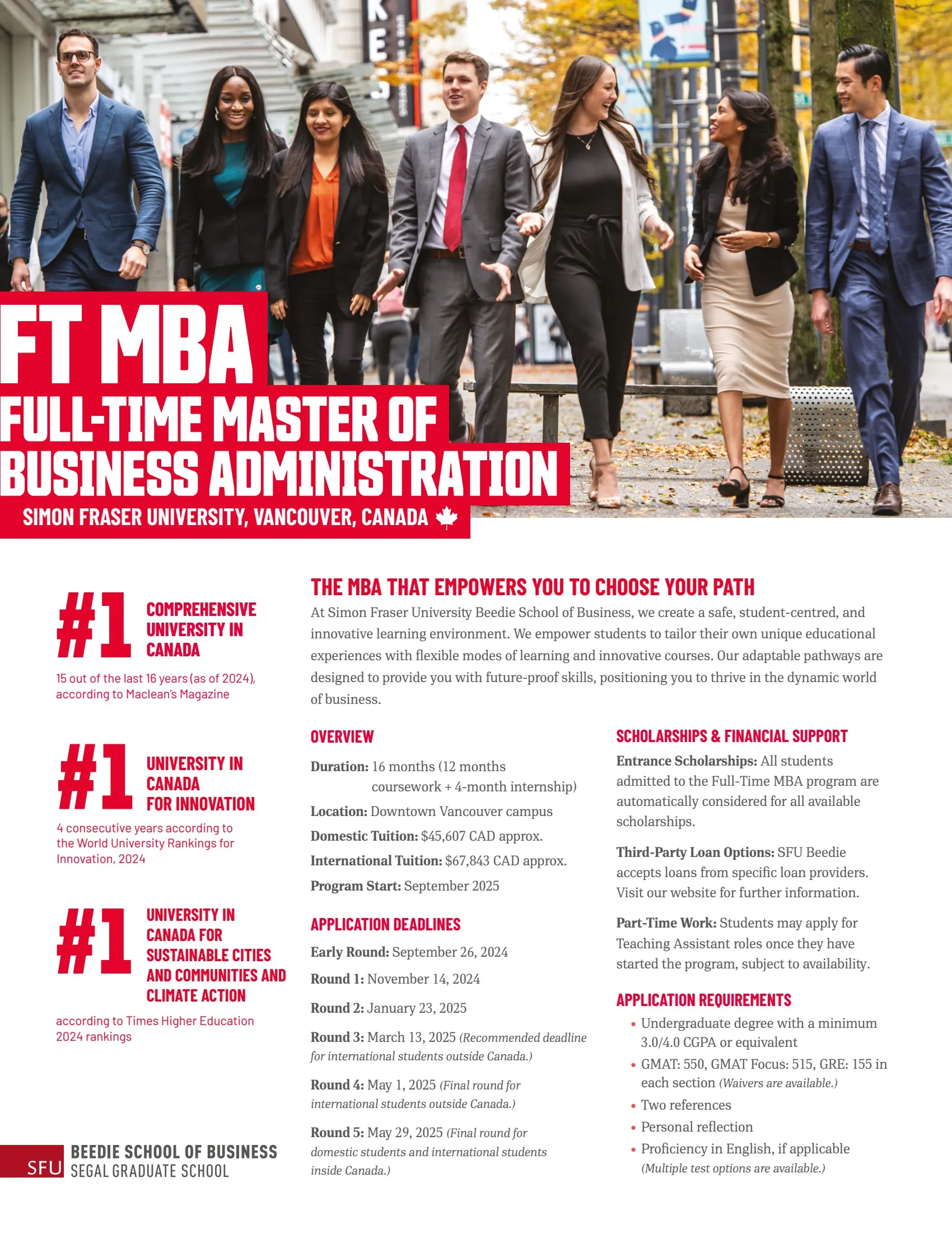 SFU Beedie's Full Time MBA Program Brochure - SFU Beedie School of ...