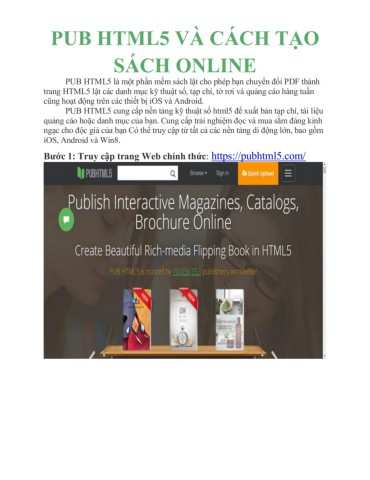 Hướng dẫn tạo sách trên ứng dụng PUB HTML5