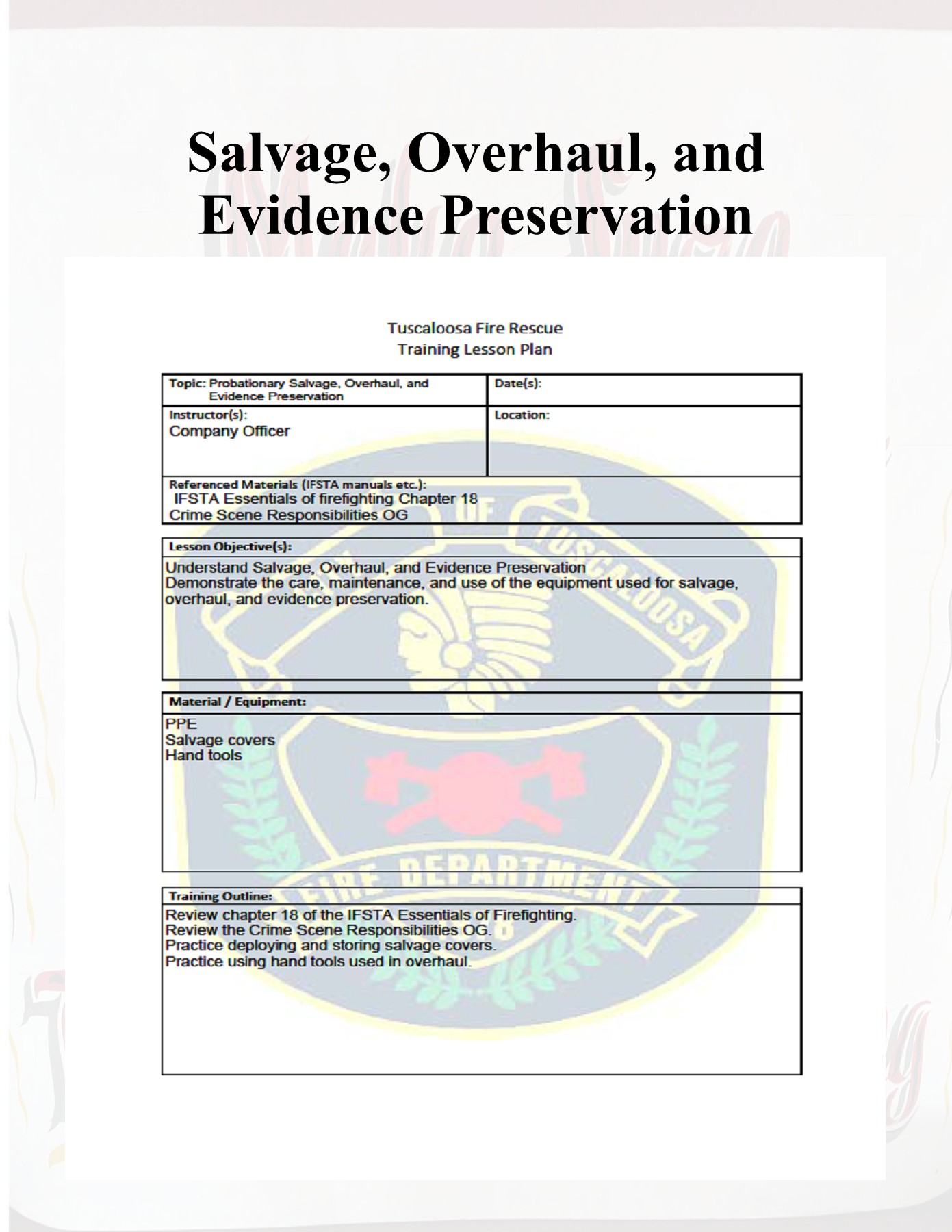 Probationary Firefighter Task Book- Officers Guide - tnewman - Page 44 ...
