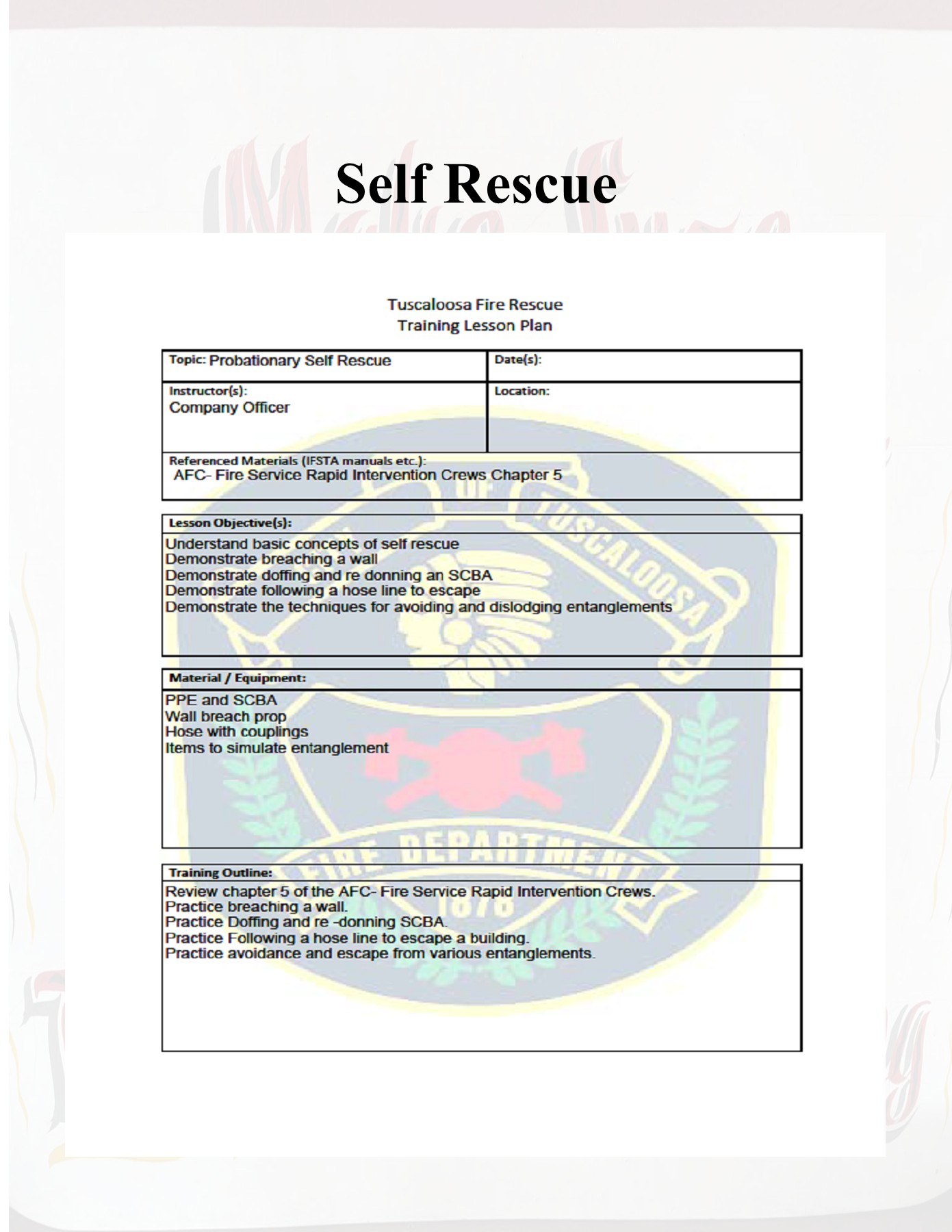 Probationary Firefighter Task Book- Officers Guide - tnewman - Page 46 ...
