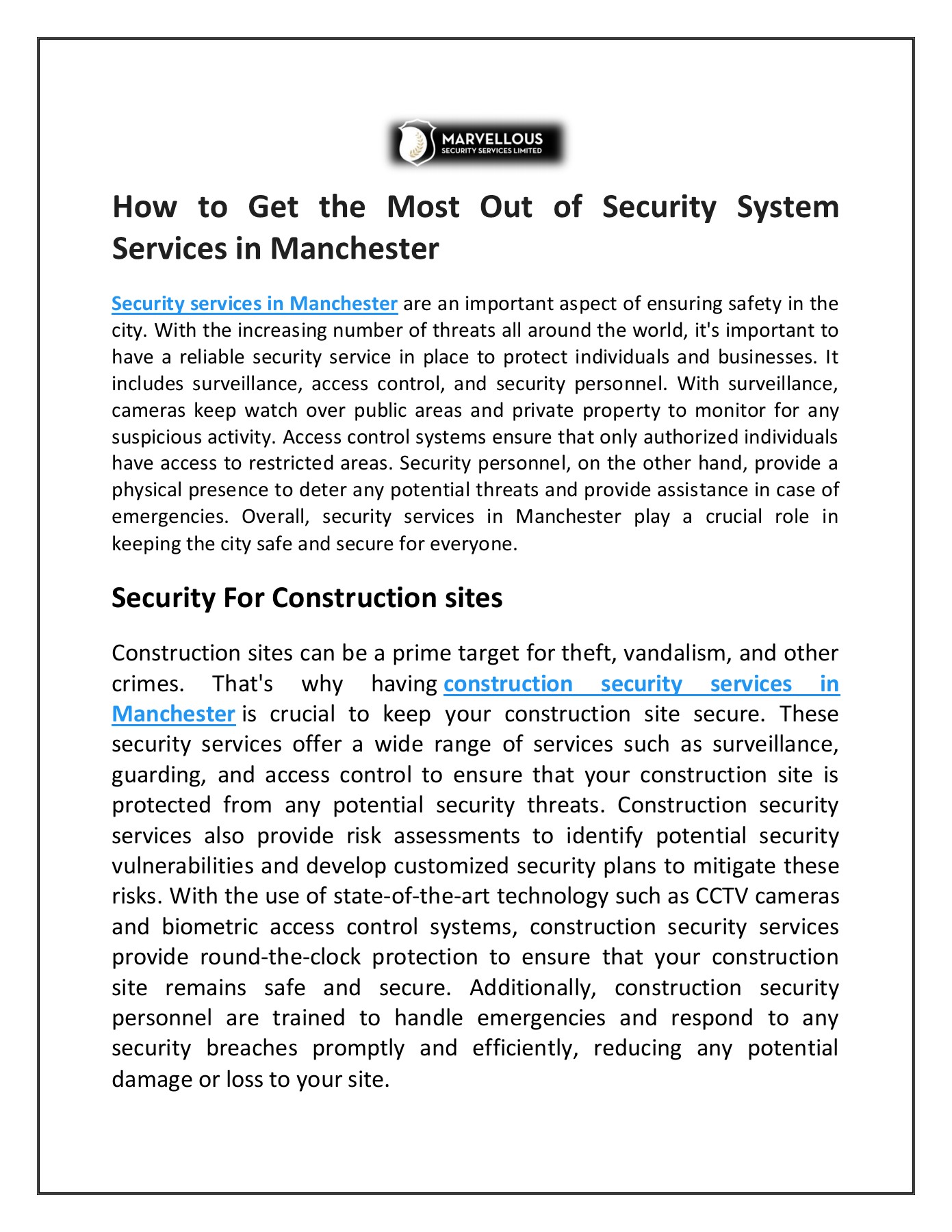 How to Get the Most Out of Security System Services in Manchester ...