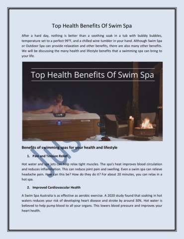 Top Health Benefits Of Swim Spa-converted - Just Spas - Page 1 - 2 ...