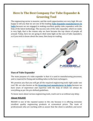 Tube Expander manufacturer in India
