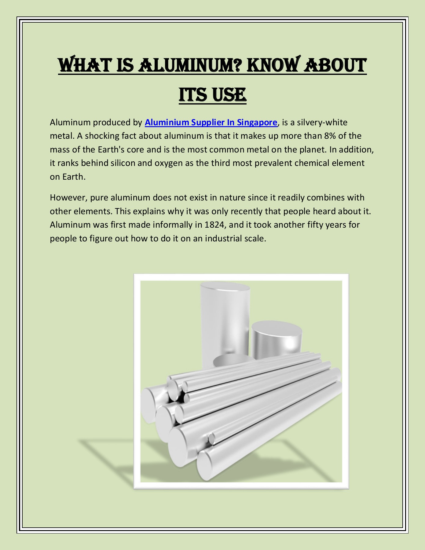 What is aluminum Know about its use (1) - Kian huatmetal - Page 1 - 4 ...