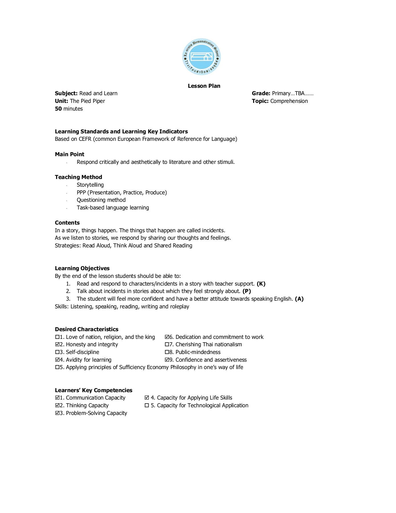 Lesson Plan revised 2 - alddldwchy - Page 1 - 7 | Flip PDF Online | PubHTML5