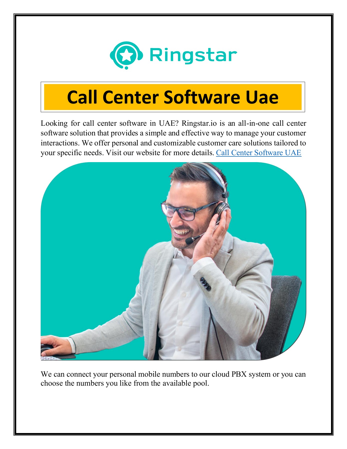 Call Center Software Uae Ringstar.io - Ring star - Page 1 - 2 | Flip PDF Online | PubHTML5