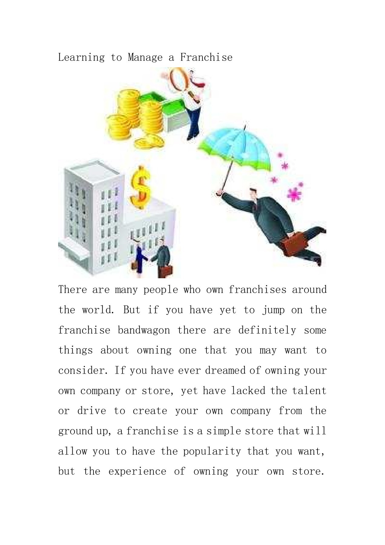 Learning to Manage a Franchise - bonnic - Page 1 - 4 | Flip PDF Online ...