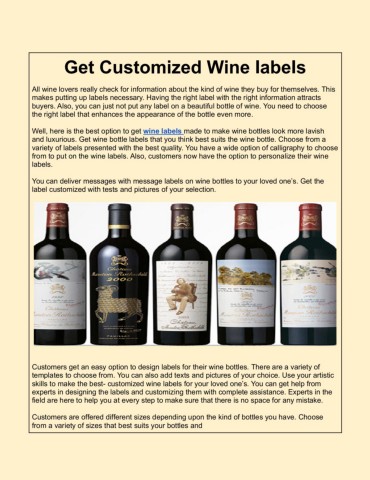 Get Customized Wine labels