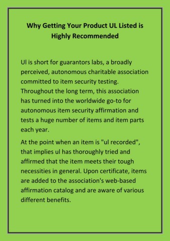 Why Getting Your Product UL Listed is Highly Recommended