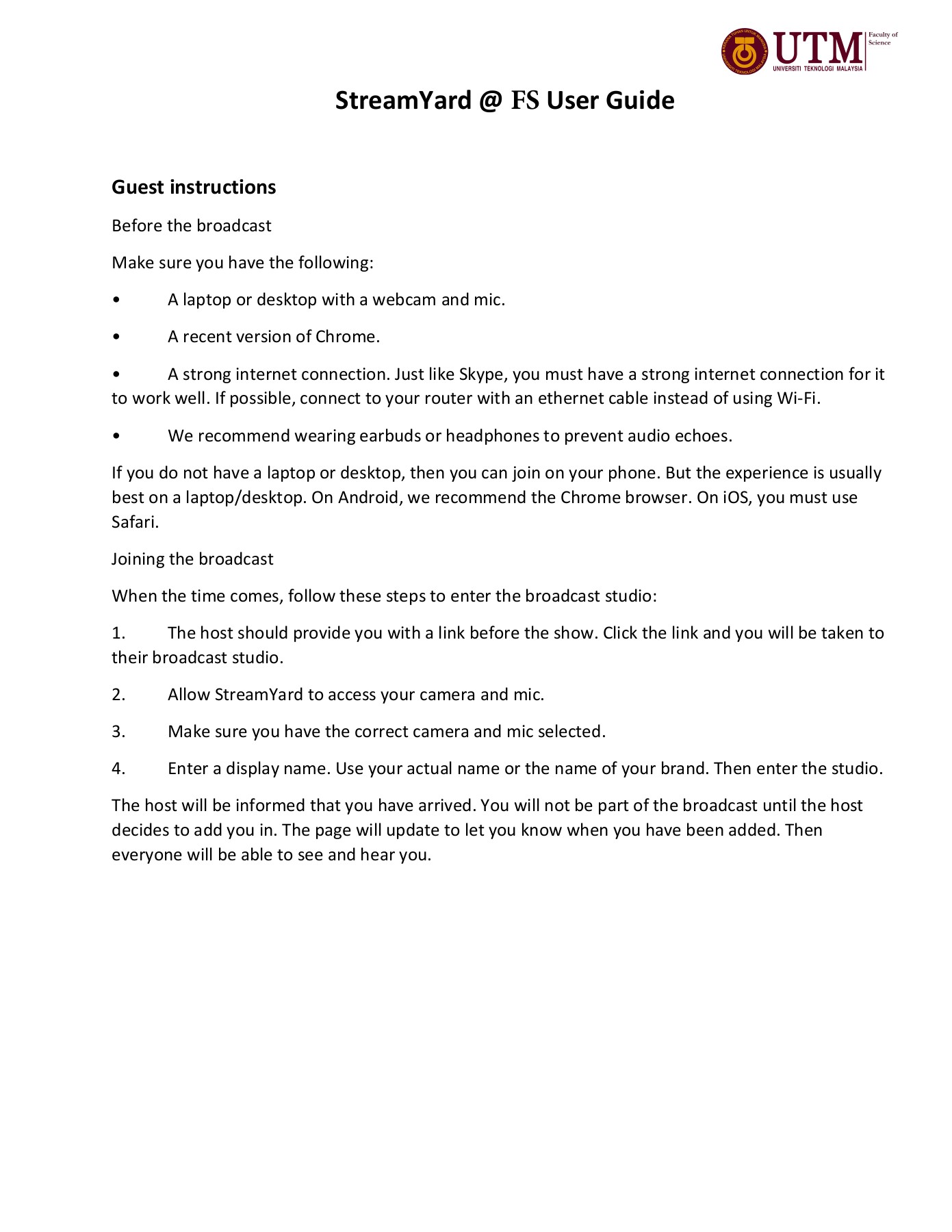 StreamYard @ FS User Guide - fsains - Page 1 - 9 | Flip PDF Online ...