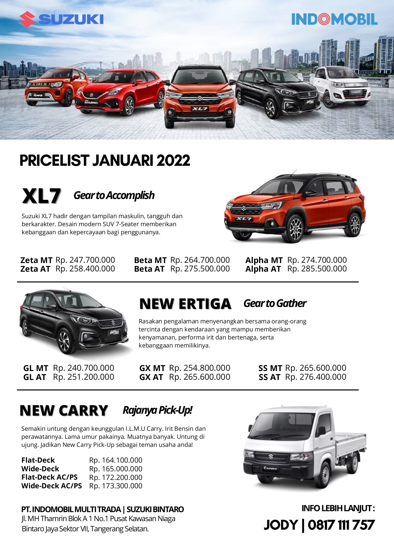 Pricelist Suzuki Jan 2022 - Suzuki Bintaro - Kaca 1 - 3 | PDF Online | PubHTML5