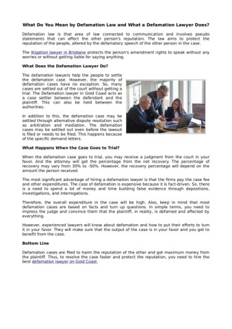 What Do You Mean by Defamation Law and What a Defamation Lawyer Does ...