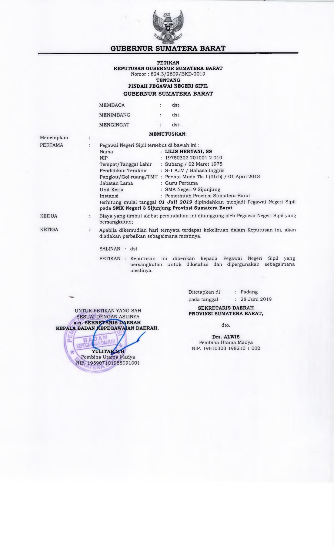 SK MUTASI GABUNG - LILIS HERYANI - Kaca 1 | PDF Online | PubHTML5