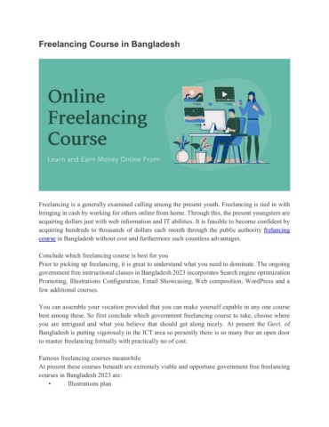 Freelancing Course in Bangladesh