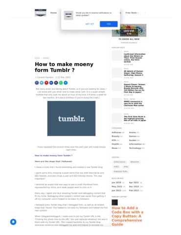 How to make moeny form Tumblr