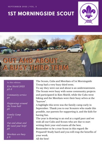 1st Morningside Scout September 2022