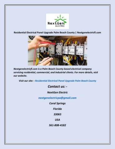 Residential Electrical Panel Upgrade Palm Beach County ...