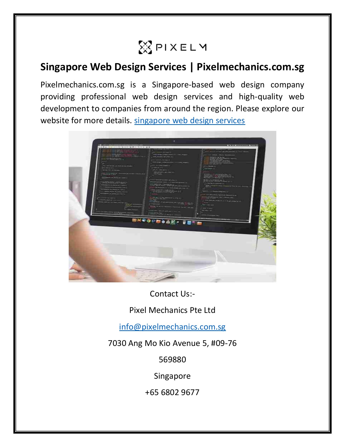 Singapore Web Design Services Pixelmechanics.com.sg - Pixel Mechanics - Page 1 - 1 | Flip PDF ...