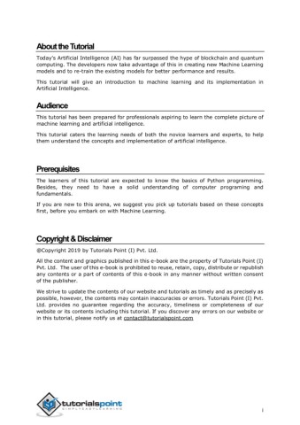 Machine Learning Tutorial by Tutorial Point - Amir Chandler - Page 2 ...