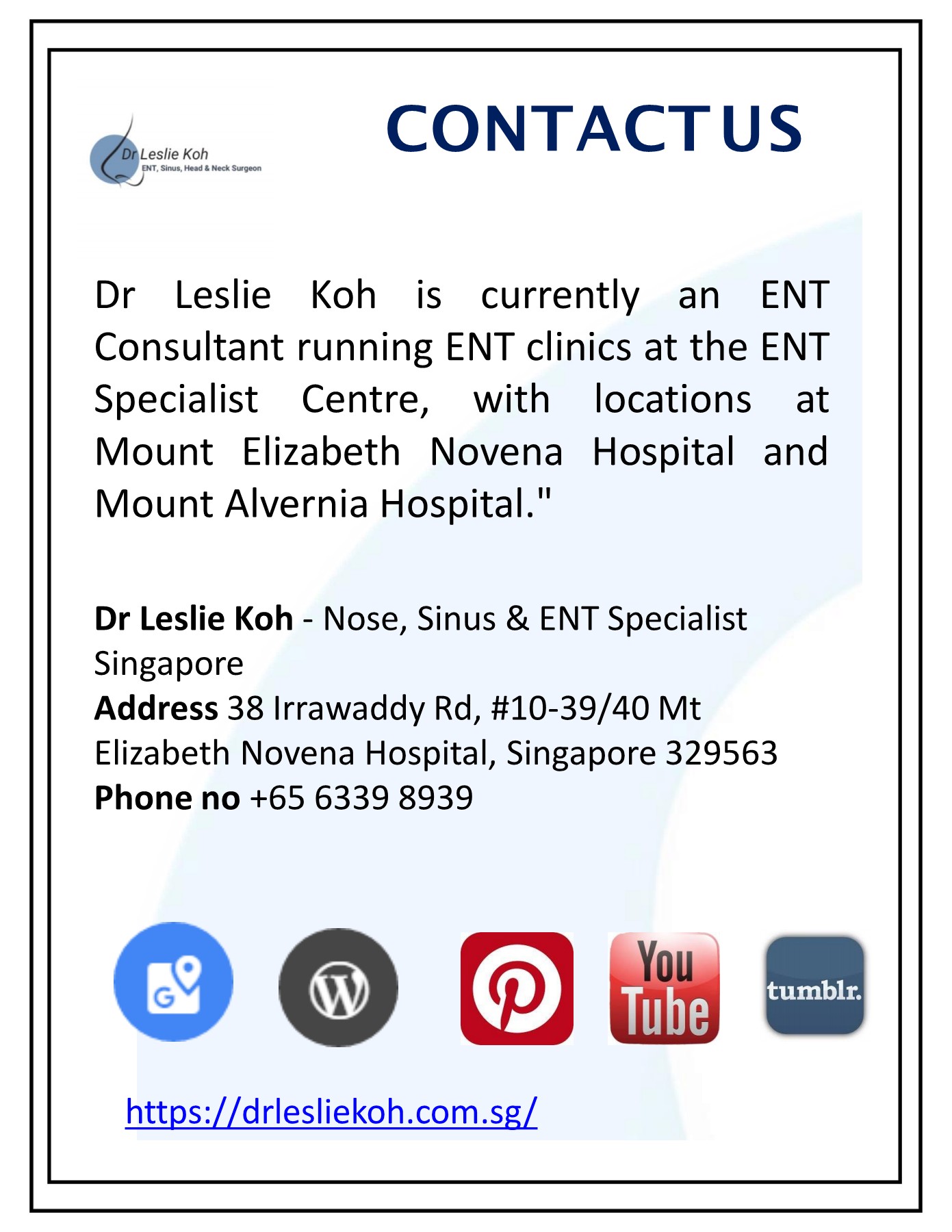 Ent Specialist In Singapore - Dr Leslie Koh - Page 10 | Flip PDF Online ...