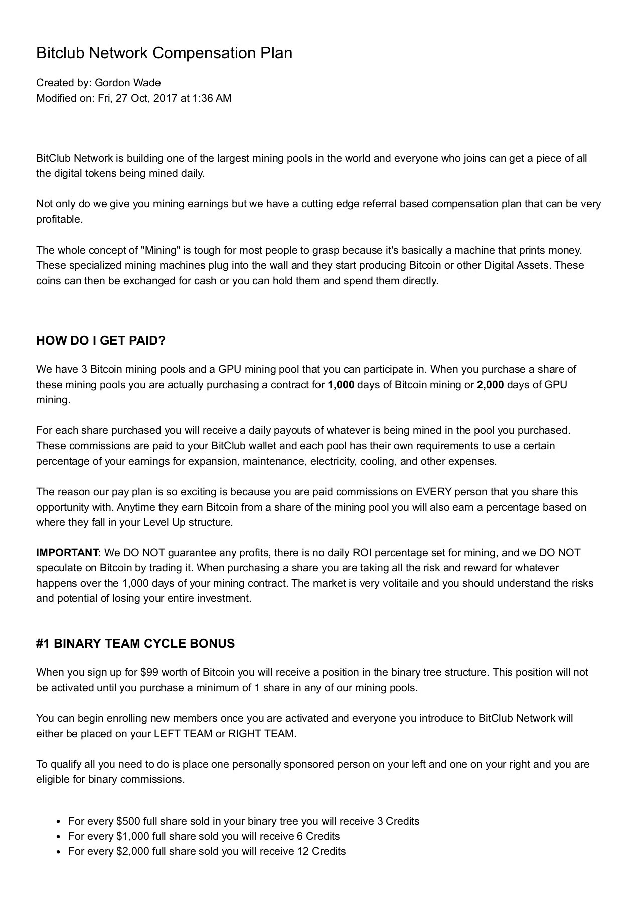 Bitclub Network Compensation Plan - Click and Earn ONLINE Bookcase - Page 1 - 9 | Flip PDF ...