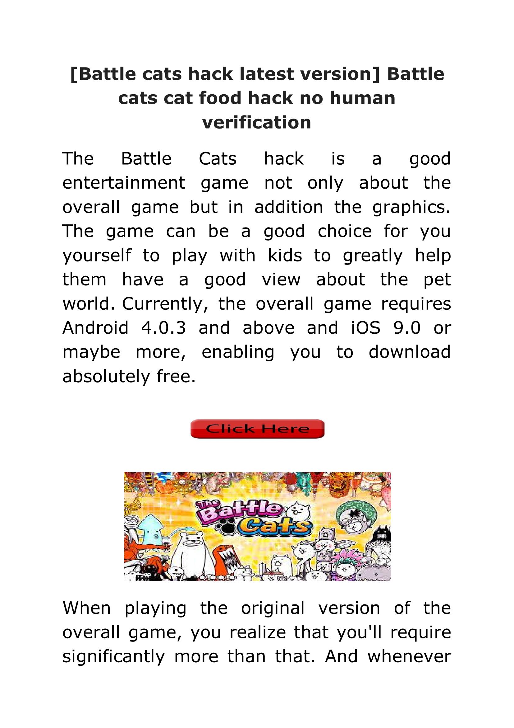 [Battle cats hack latest version] Battle cats cat food hack no human ...