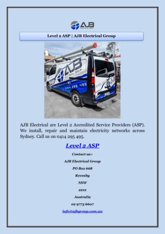 Level 2 ASP | AJB Electrical Group