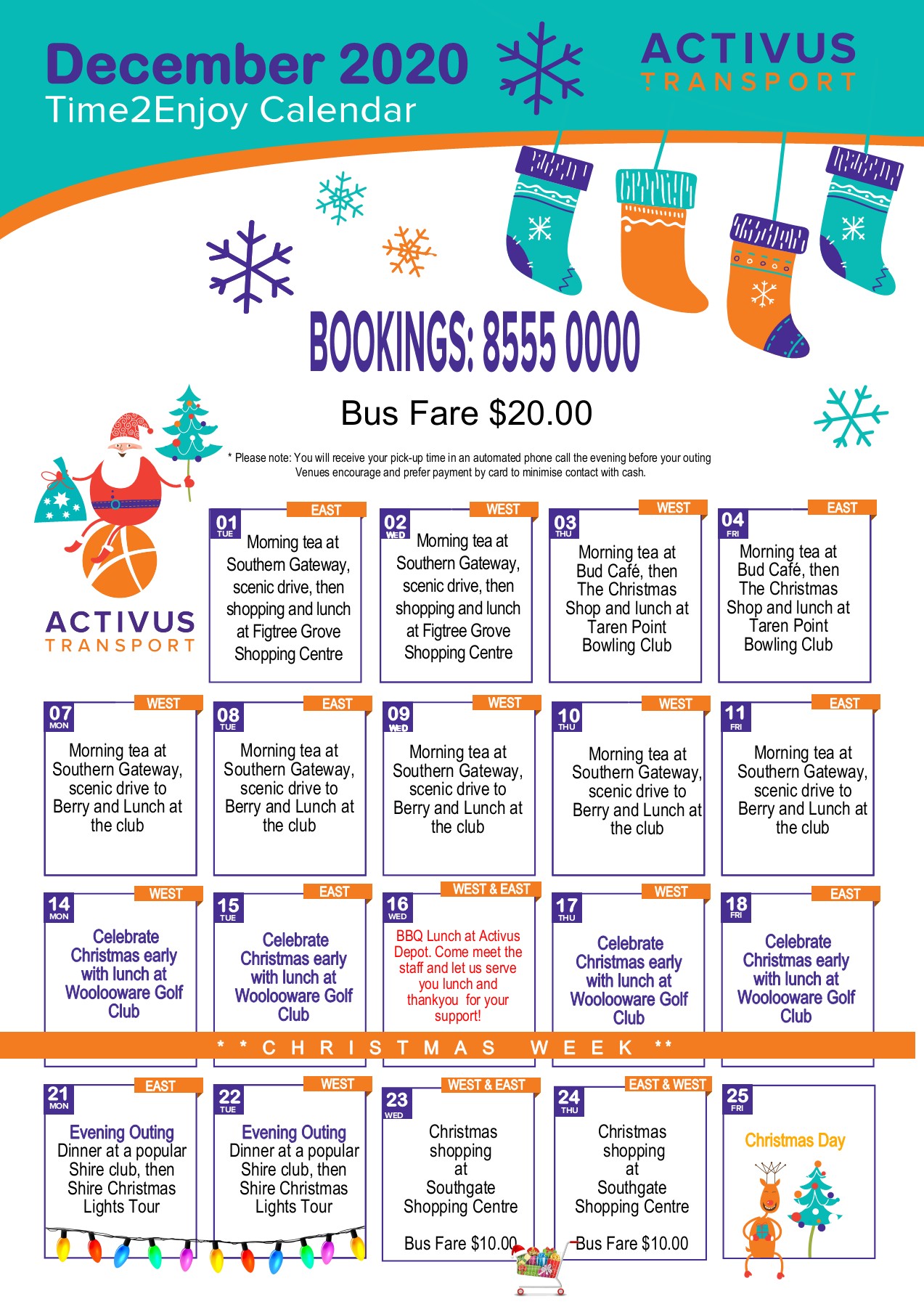 December 2020 Time 2 Enjoy Calendar - Activus Tranport - Page 1 - 2 ...