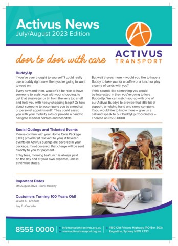 Activus Newsletter July August