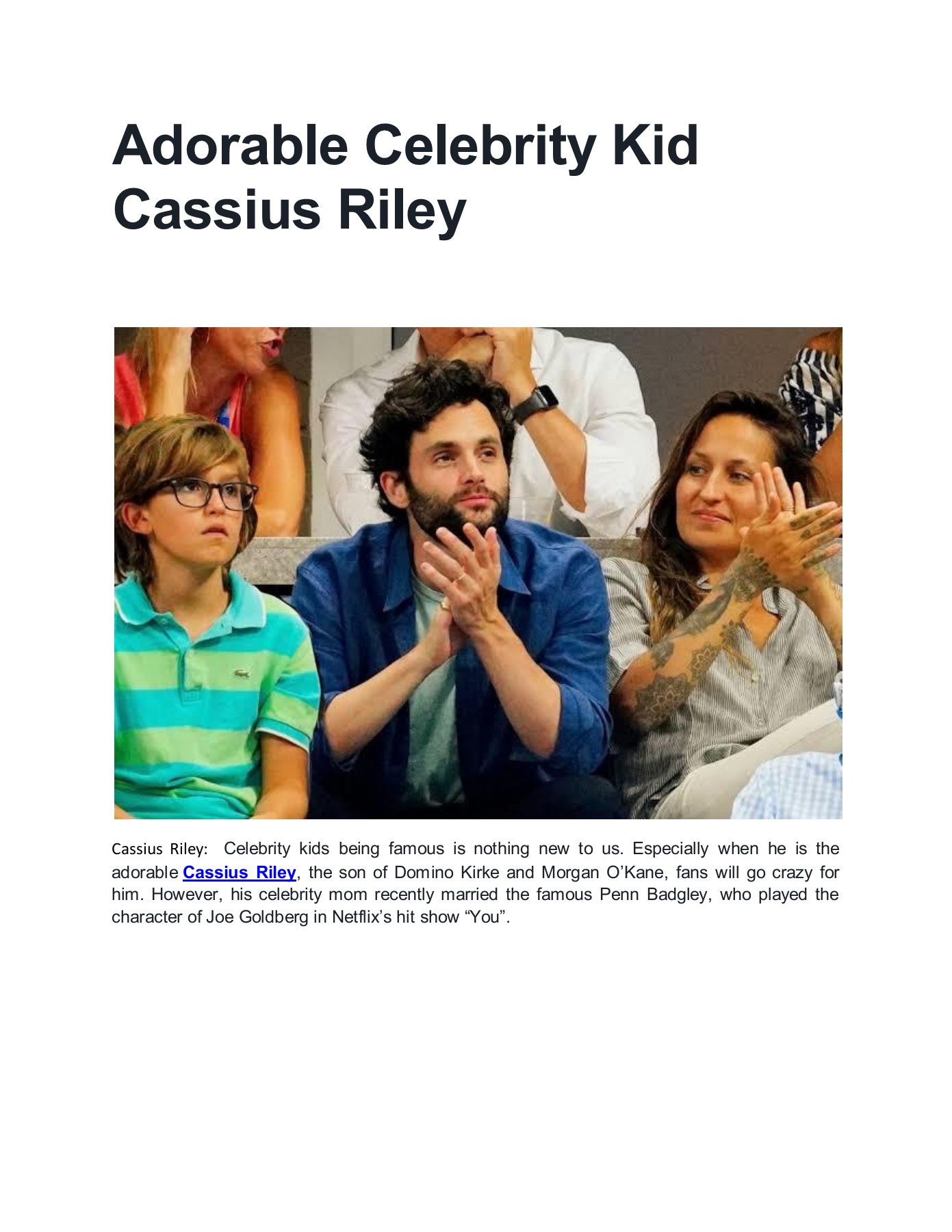 Cassius Riley: Adorable Celebrity Kid Cassius Riley | Todaymediahub.com ...