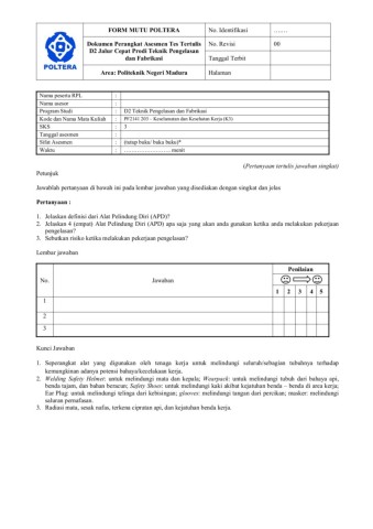 Buku Pedoman RPL D2 Teknik Pengelasan dan Fabrikasi - cantika.iva22 ...
