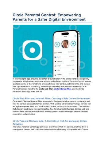 Circle Parental Control - Empowering Parents for a Safer Digital ...
