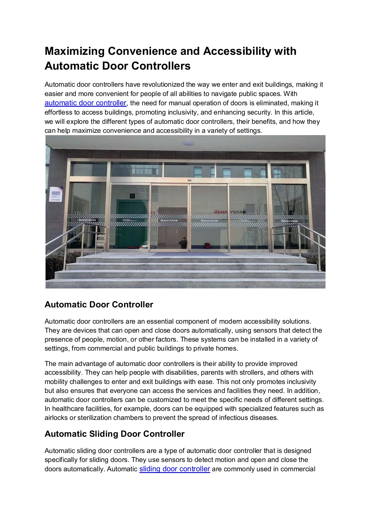 Maximizing Convenience and Accessibility with Automatic Door ...