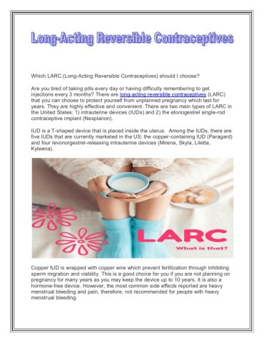 Long-Acting Reversible Contraceptives