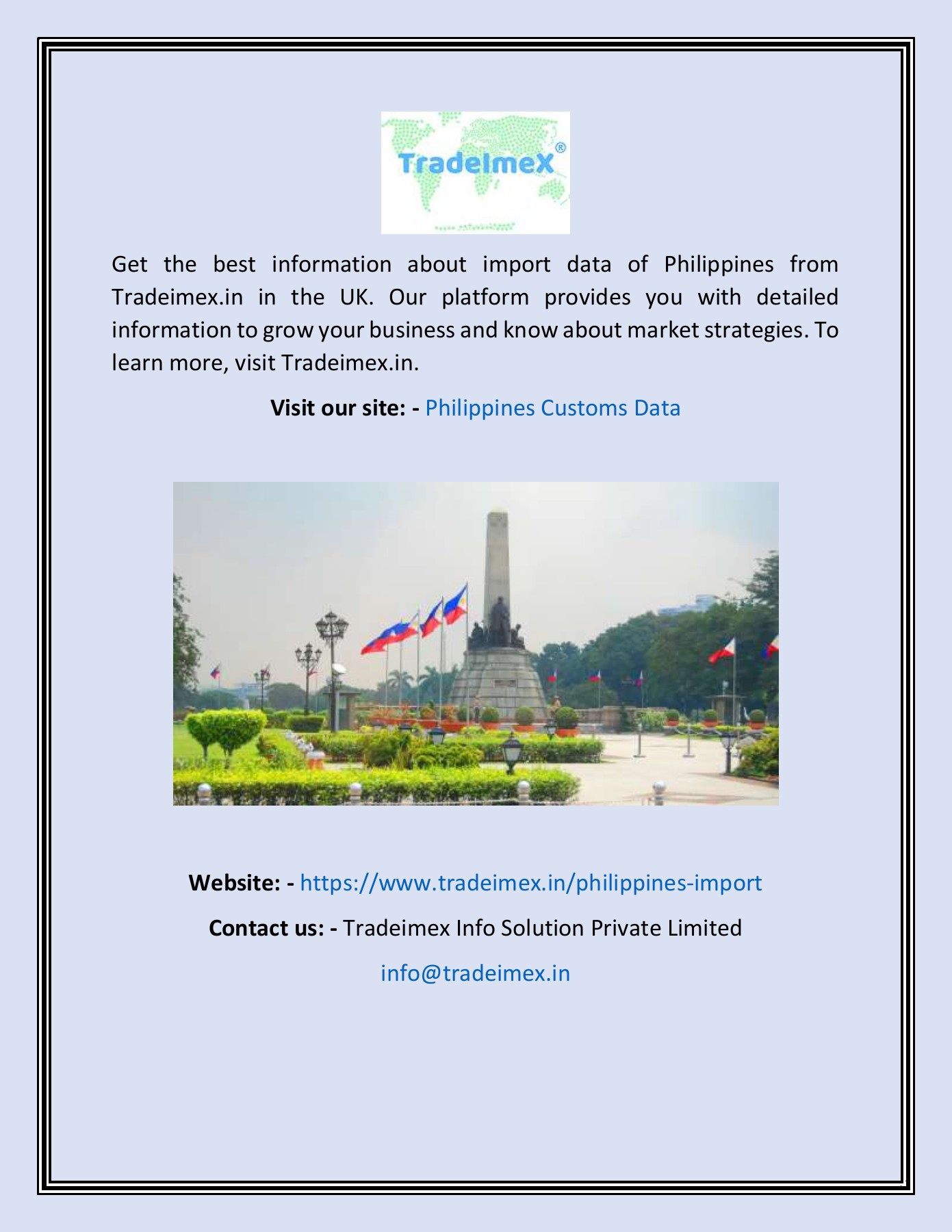 Philippines Customs Data Tradeimex.in - Nityanand - Page 1 - 1 | Flip ...