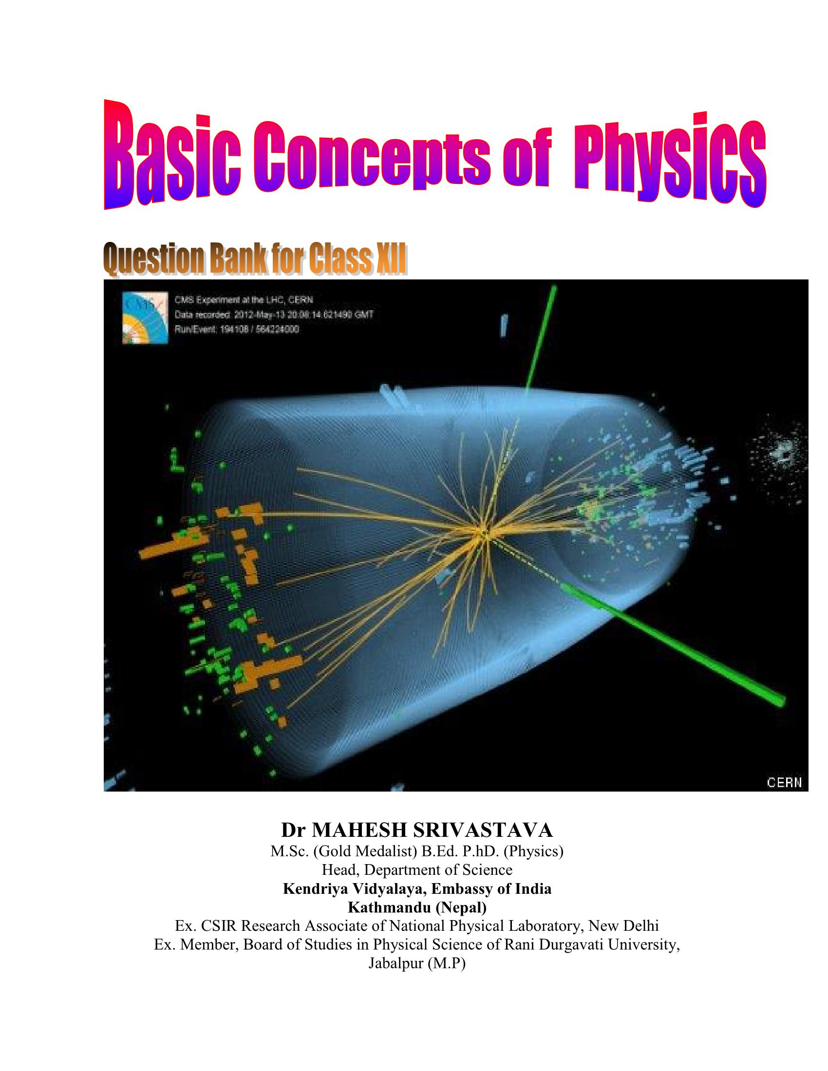Basic Concepts of Physics for Class XII by Dr. Mahesh Srivastava ...