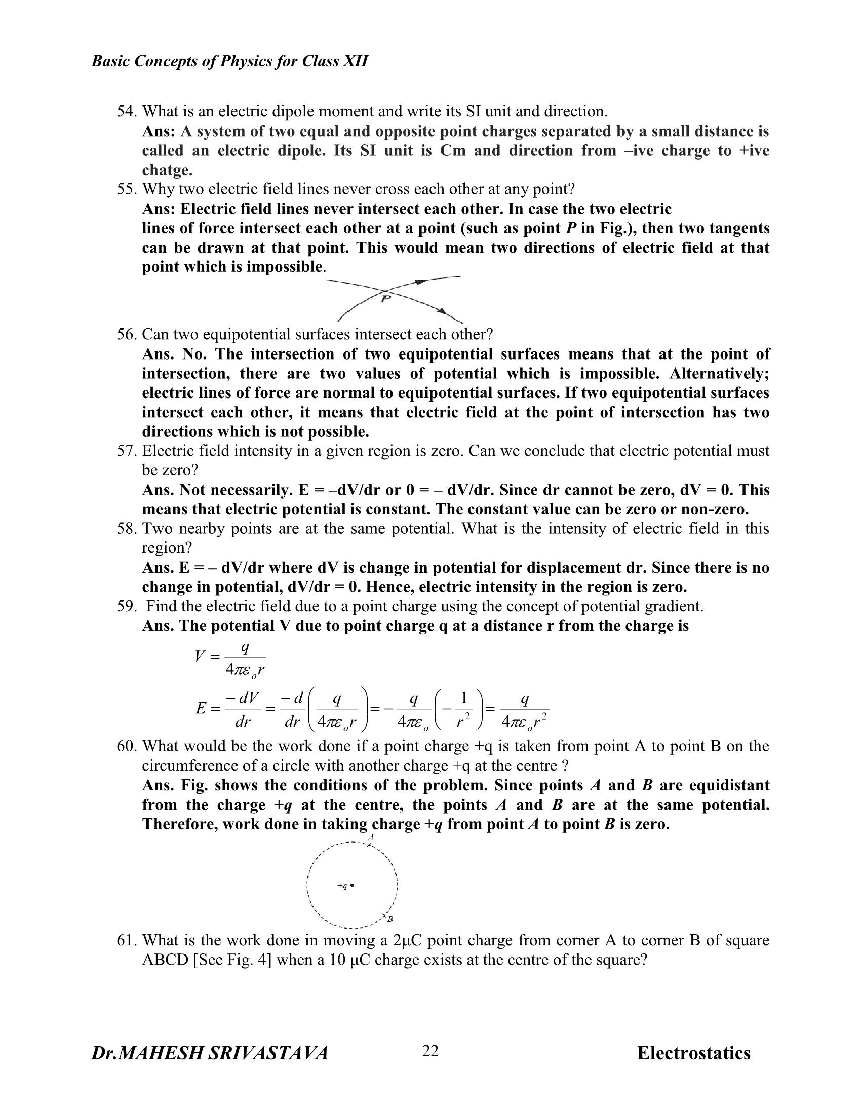 Basic Concepts of Physics for Class XII by Dr. Mahesh Srivastava ...