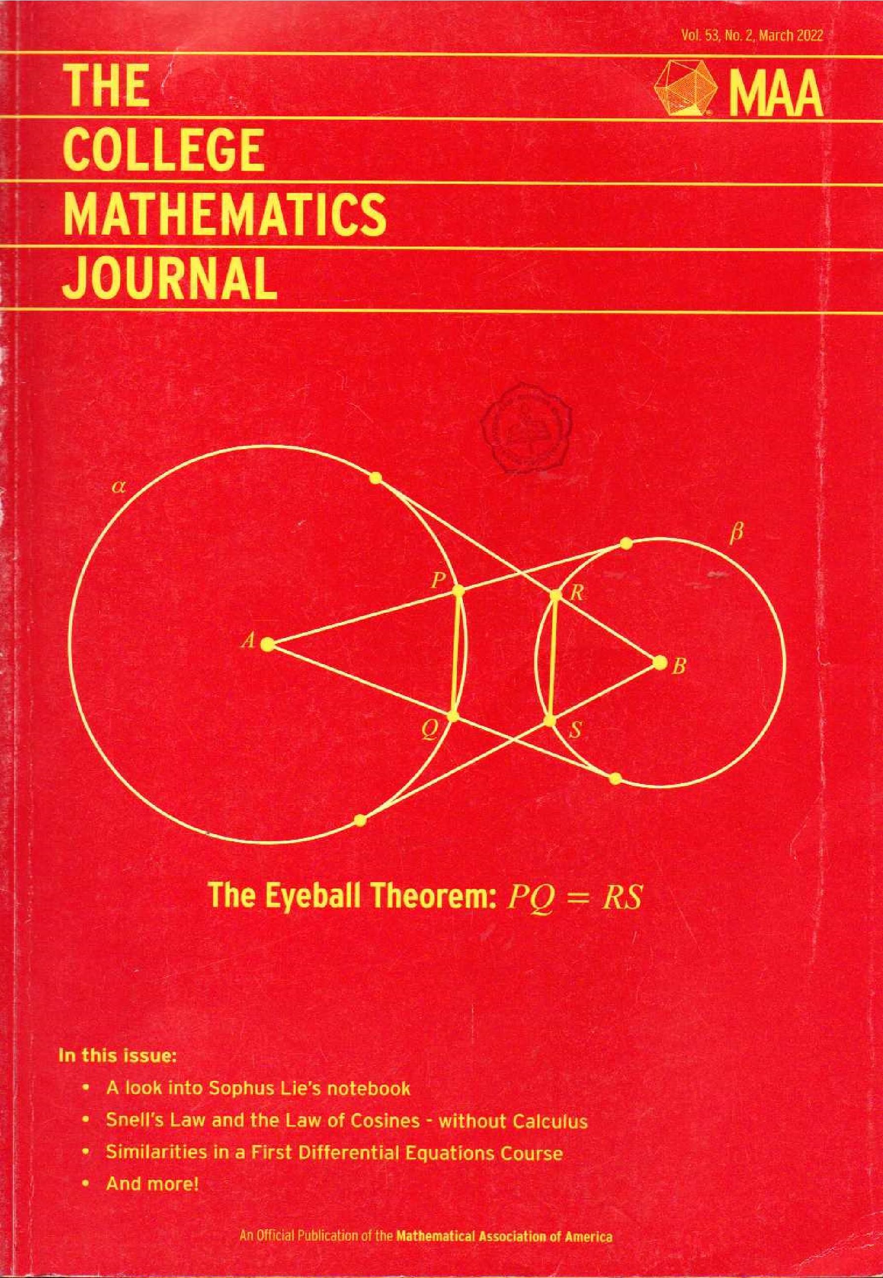 The College Mathematics Journal - Perpustakaan Universitas Sanata ...