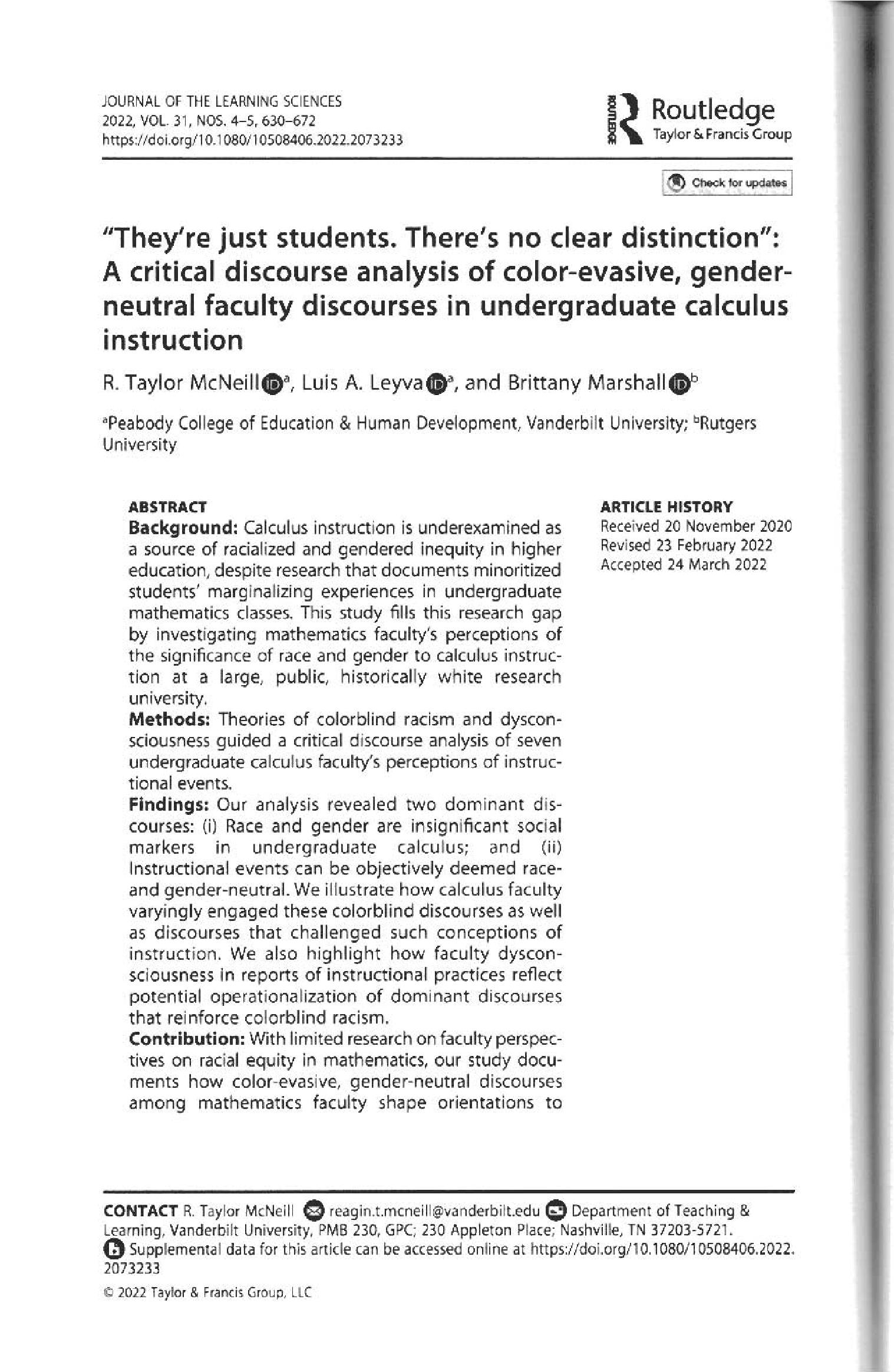 The Journal of the Learning Science - Perpustakaan Universitas Sanata ...