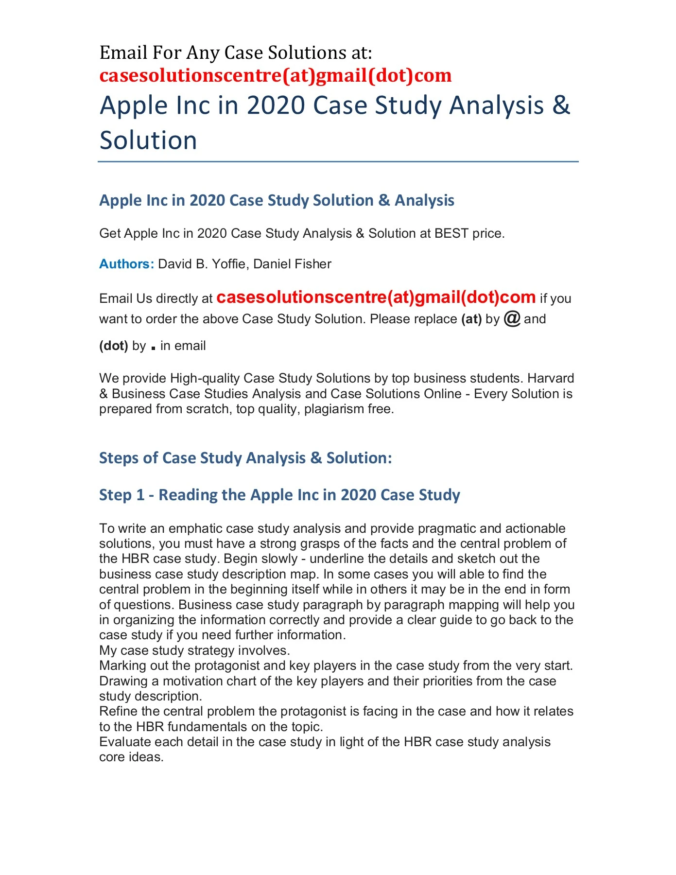 Apple Inc in 2020 Harvard Case Study Solution & Analysis - HBS Case ...