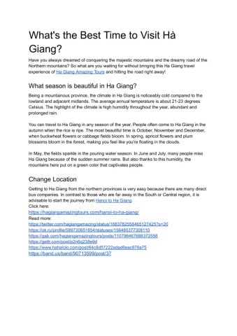 When is the Ideal Time to Explore Hà Giang?