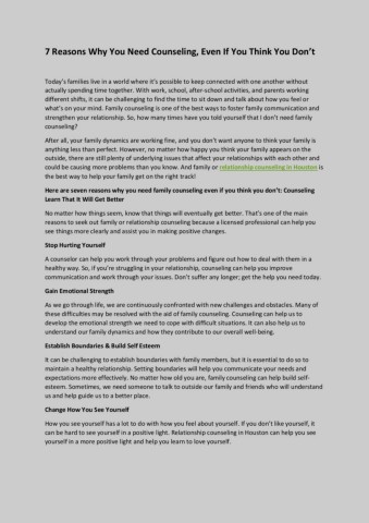 7 Reasons Why You Need Counseling, Even If You Think You Don’t