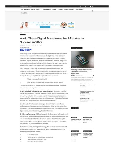 Avoid These Digital Transformation Mistakes to Succeed in 2022