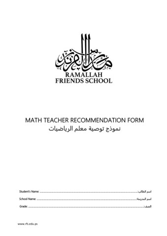 Math Teacher Recommendation Letter (1) - Ebtisam Sarayrah - Page 1 - 3 ...