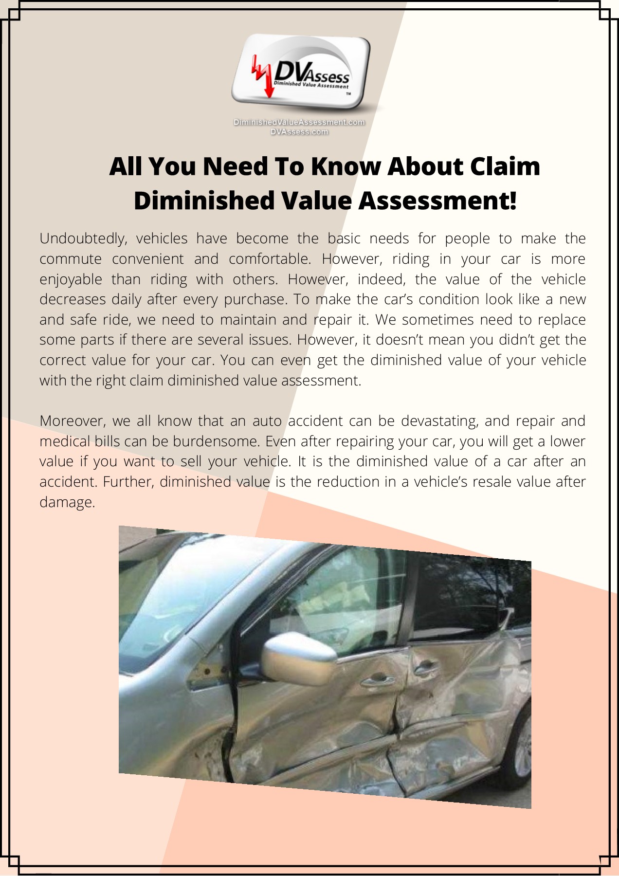 Fact To Know About Diminished Value Assessment Car Claims - Diminished ...