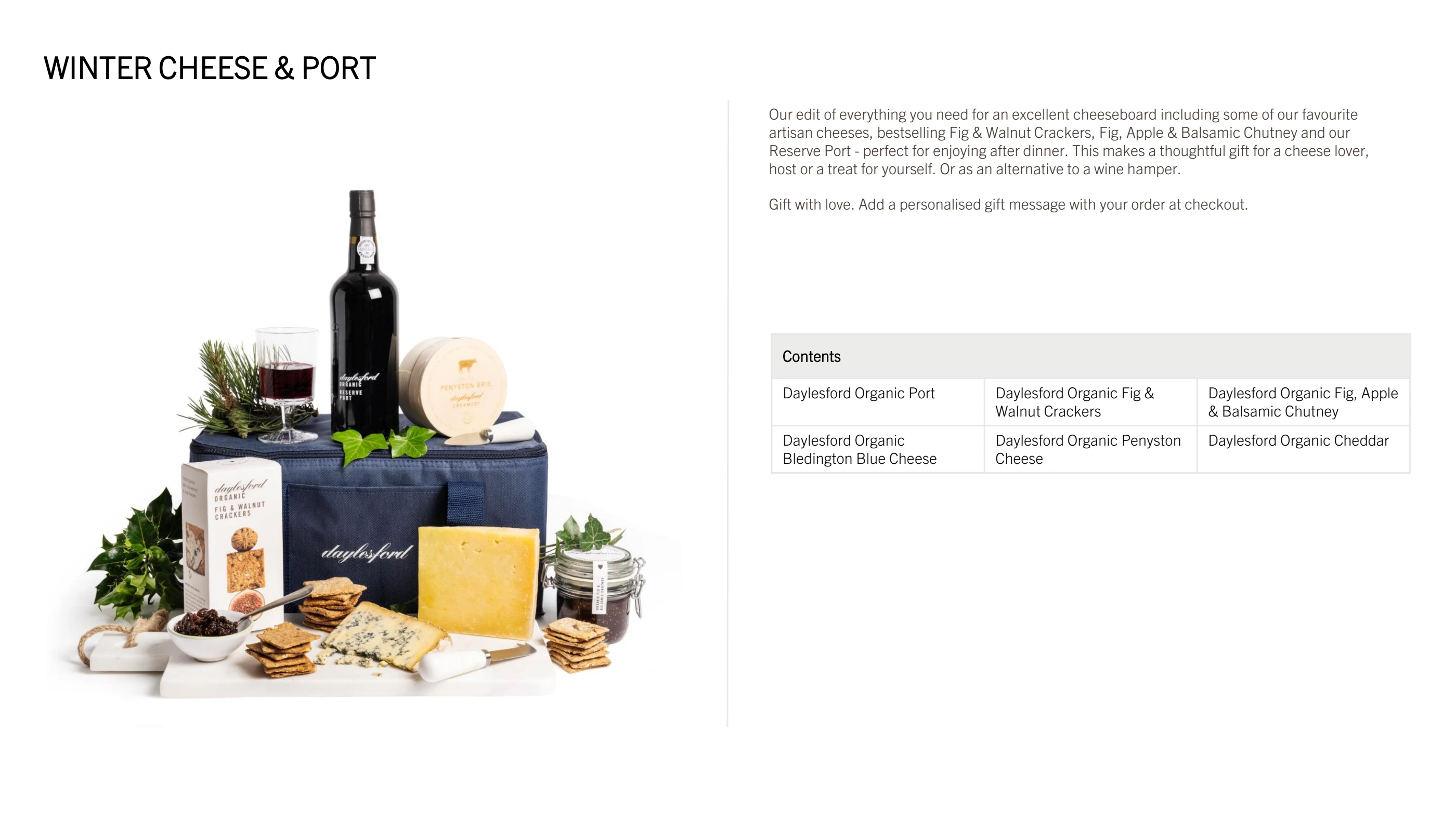 Winter Cheese & Port Hamper Contents - Daylesford - Page 1 | Flip PDF ...