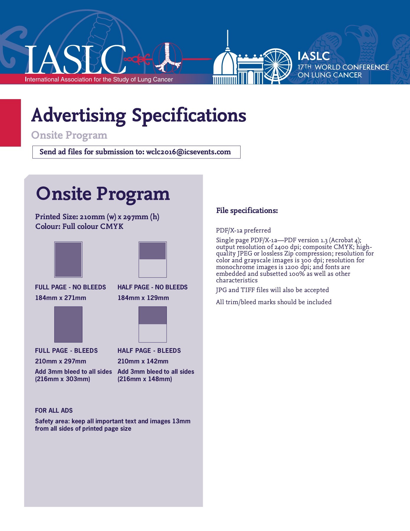 WCLC 2016_Print Specs__Onsite Program - vancouver - Page 1 - 1 | Flip PDF Online | PubHTML5