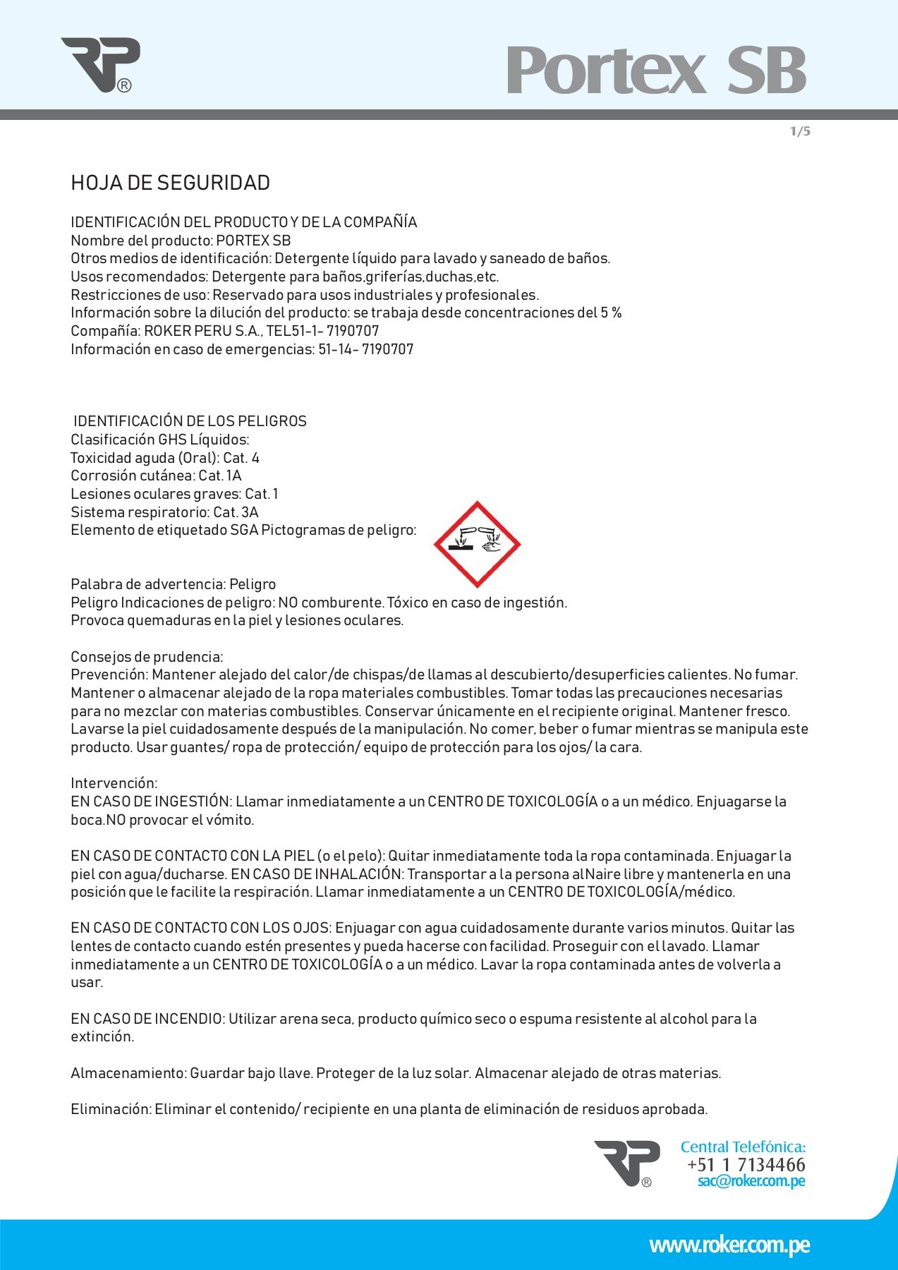 catalogo productos roker horeca con hojas de seguridad - cesar.palacios ...