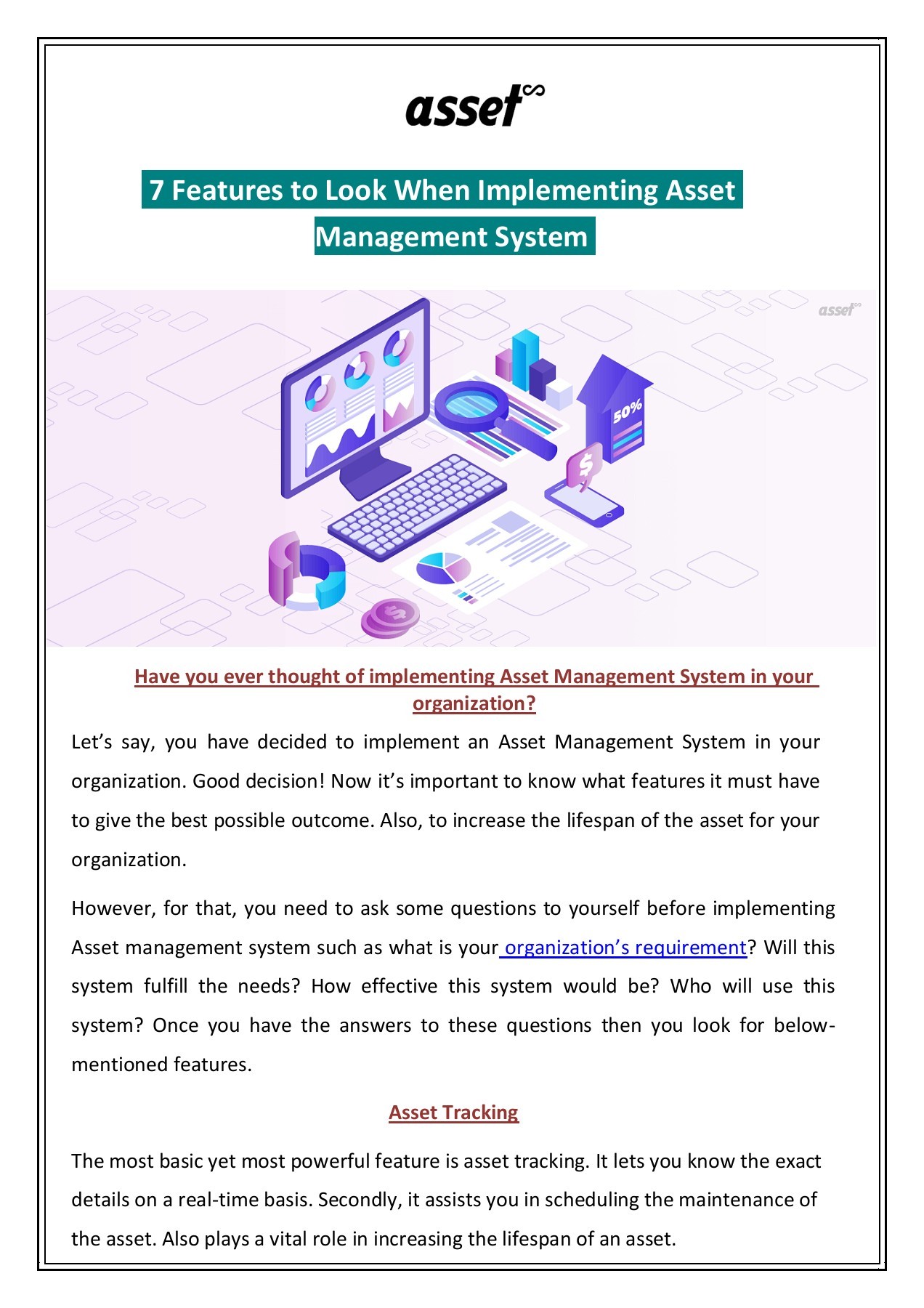 7 Features To Look When Implementing Asset Management System - Asset Infinity - Page 1 - 4 ...